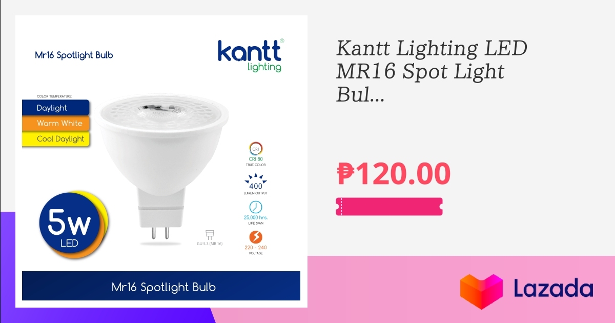 Kantt Lighting LED MR16 Spot Light Bulb - 5W (Daylight / Warm White ...