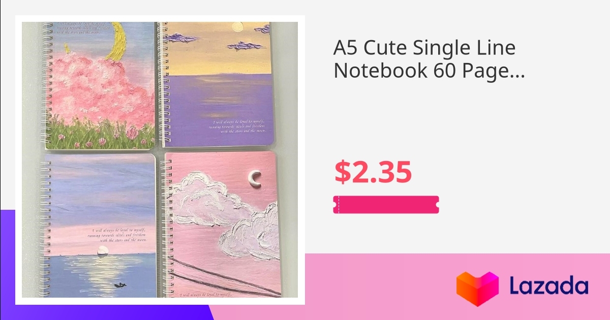 A5 Cute Single Line Notebook 60 Pages Exercise Notebook / A5 Sprial ...