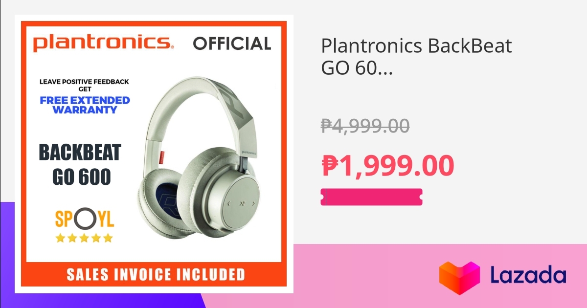 Plantronics BackBeat GO 600 Noise-Isolating Bluetooth Wireless Over-the-ear Headphones - Spoyl Store