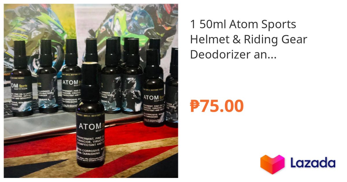 1 50ml Atom Sports Helmet & Riding Gear Deodorizer and Refresher