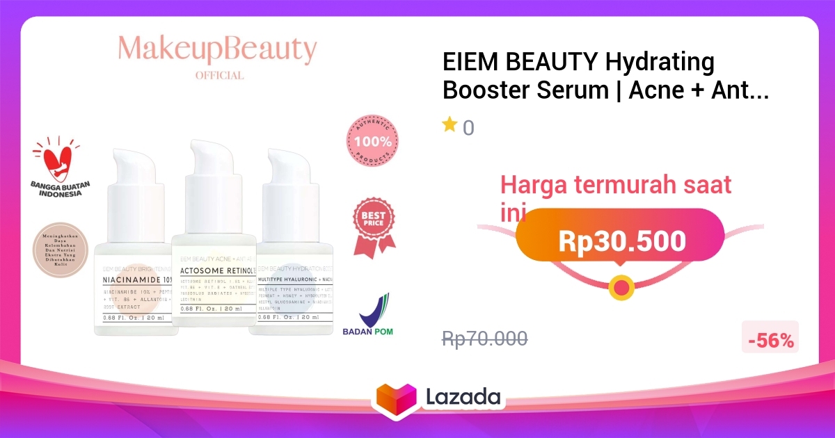 EIEM BEAUTY Hydrating Booster Serum | Acne + Anti Aging Serum ...