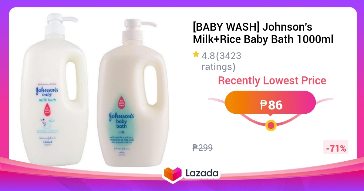 [BABY WASH] Johnson's Milk+Rice Baby Bath 1000ml