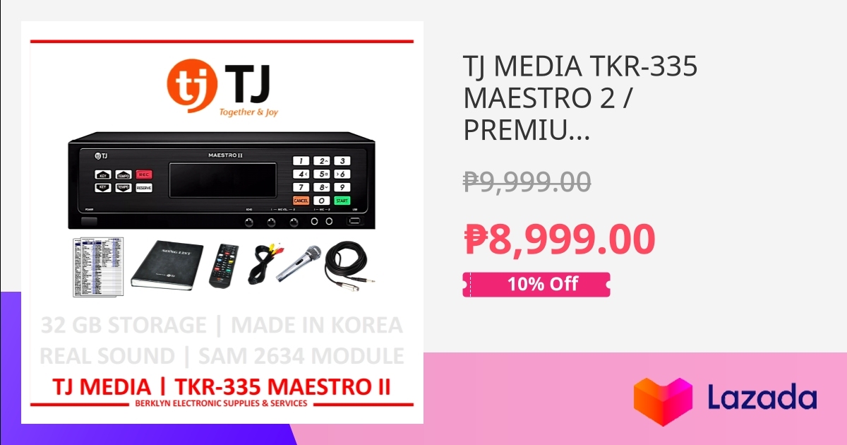 TJ MEDIA TKR-335 MAESTRO 2 / PREMIUM KARAOKE PLAYER / 32GB STORAGE ...