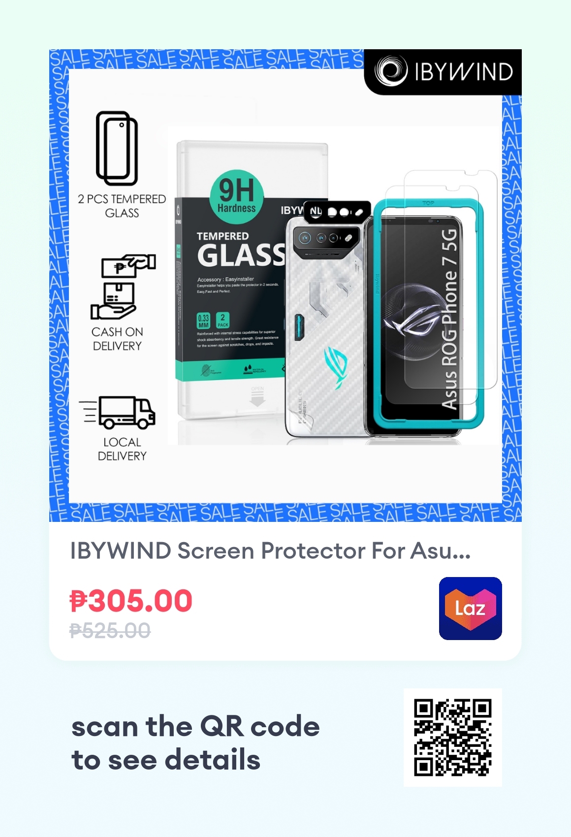 IBYWIND Screen Protector For Asus ROG Phone 7 5G ,with 2 Pcs Tempered ...