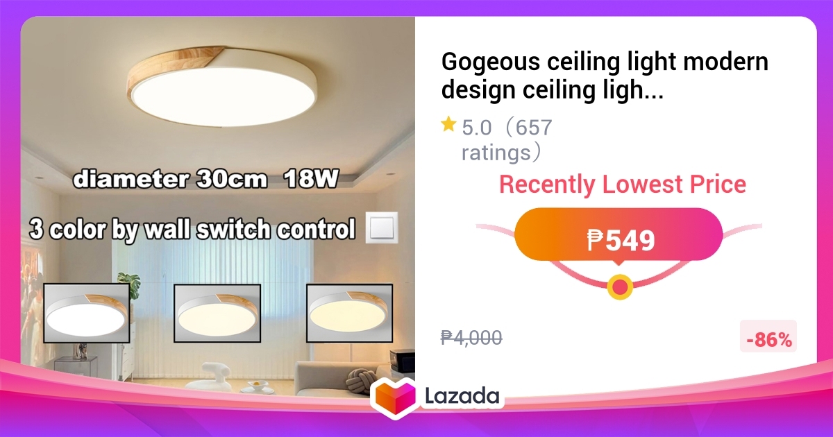 Gogeous ceiling light modern design ceiling light sala led lights house ...