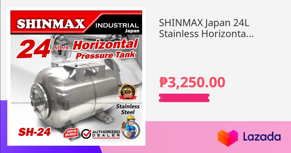 SHINMAX Japan 24L Stainless Horizontal Pressure Tank (SH-24L ...