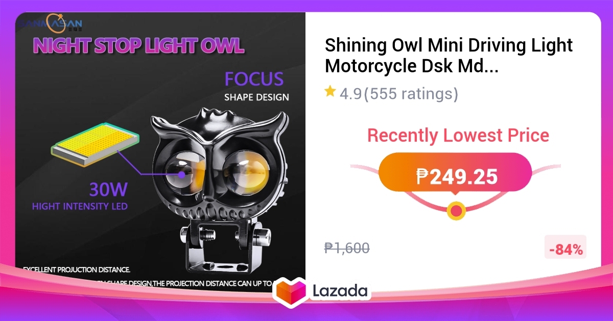 Shining Owl Mini Driving Light Motorcycle Dsk Mdl LED High Low Beam ...