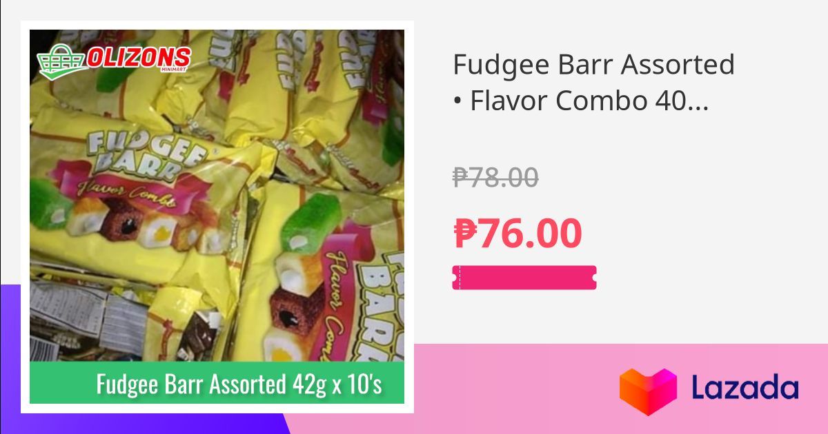 Fudgee Barr Assorted • Flavor Combo 40g x 10s (1 pack) • Expiry 31-May-2022