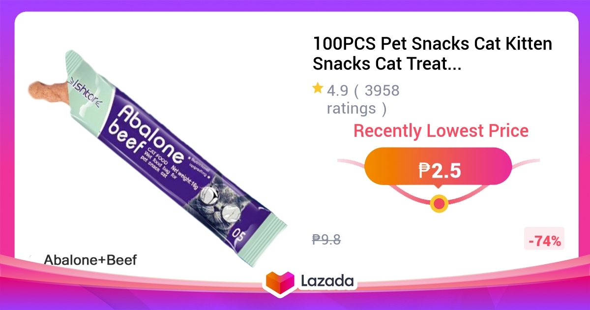 100PCS Pet Snacks Cat Kitten Snacks Cat Treats Fresh Wet Food 15g ...
