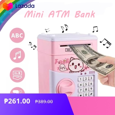 【COD】Mini ATM Machine Money Savings Bank Box Toy Machine Money Bank ATM ...