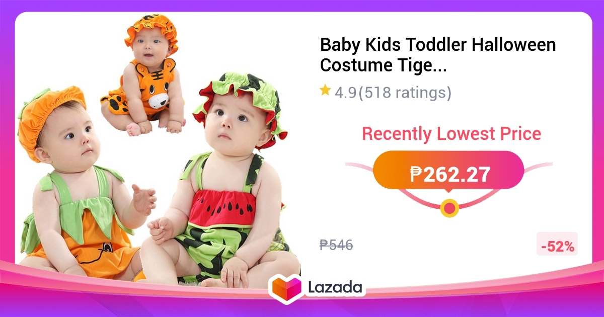 Baby Kids Toddler Halloween Costume Tiger Watermelon persimmon Animal ...