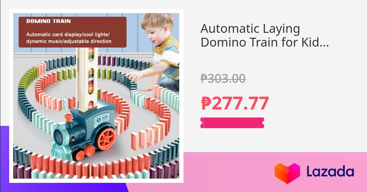 Automatic Laying Domino Train for Kids Electric Car Dominoes Set Brick ...
