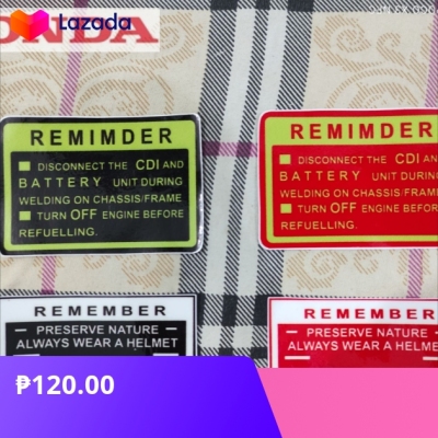 Remember and Reminder Tank Sticker Tmx 155