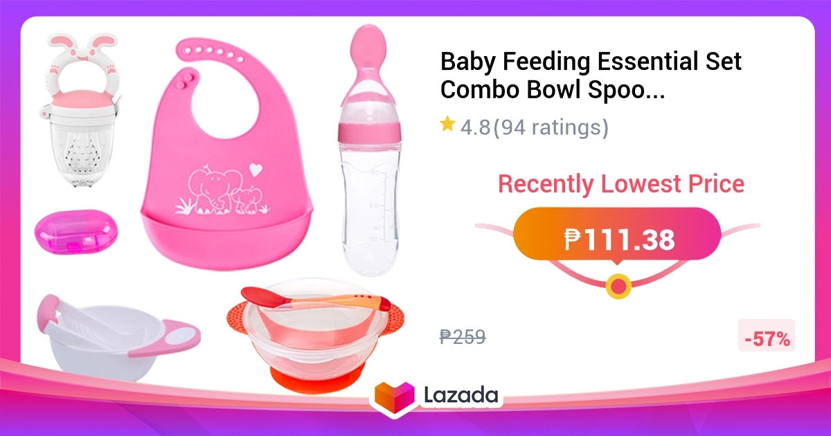 Baby Feeding Essential Set Combo Bowl Spoon Feeder pacifier Silicone bib Toothbrush Bundle