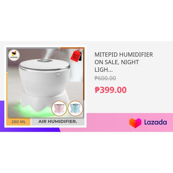 MITEPID HUMIDIFIER ON SALE, NIGHT LIGHT (LED), AIR HUMIDIFIER FOR ROOM ...