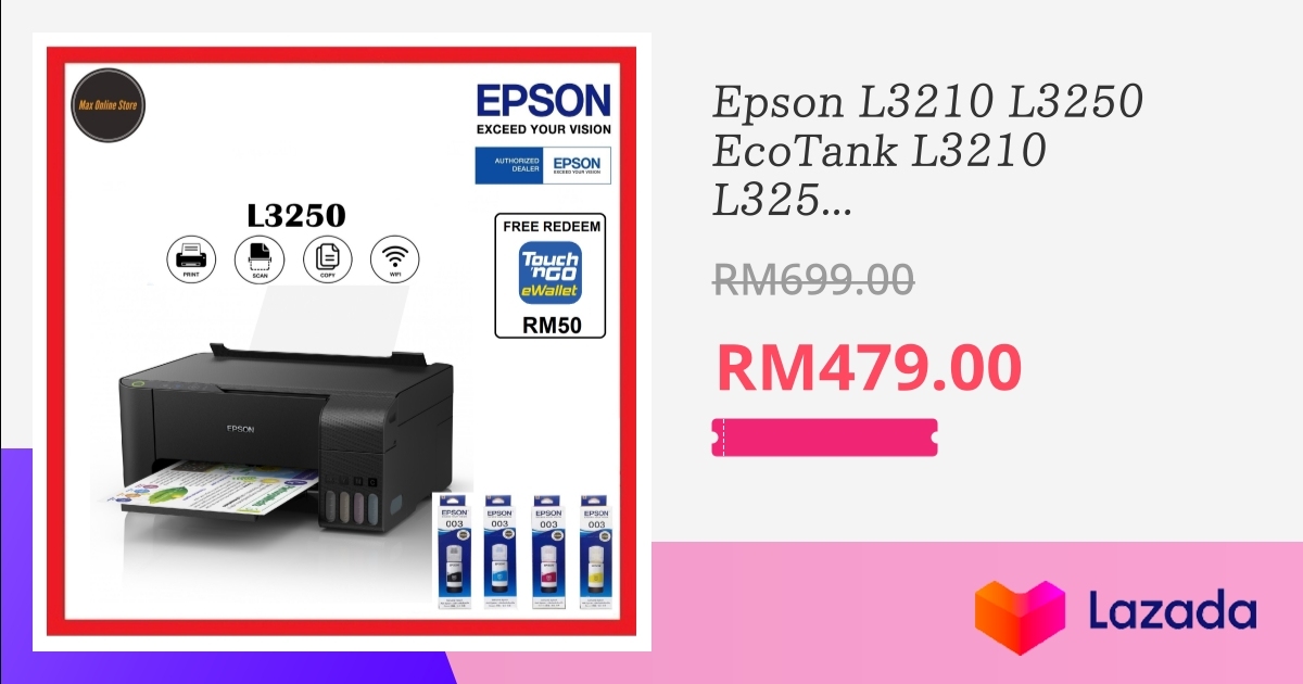 Epson L3210 L3250 EcoTank L3210 L3250 All-in-One Ink Tank Printer Comes ...