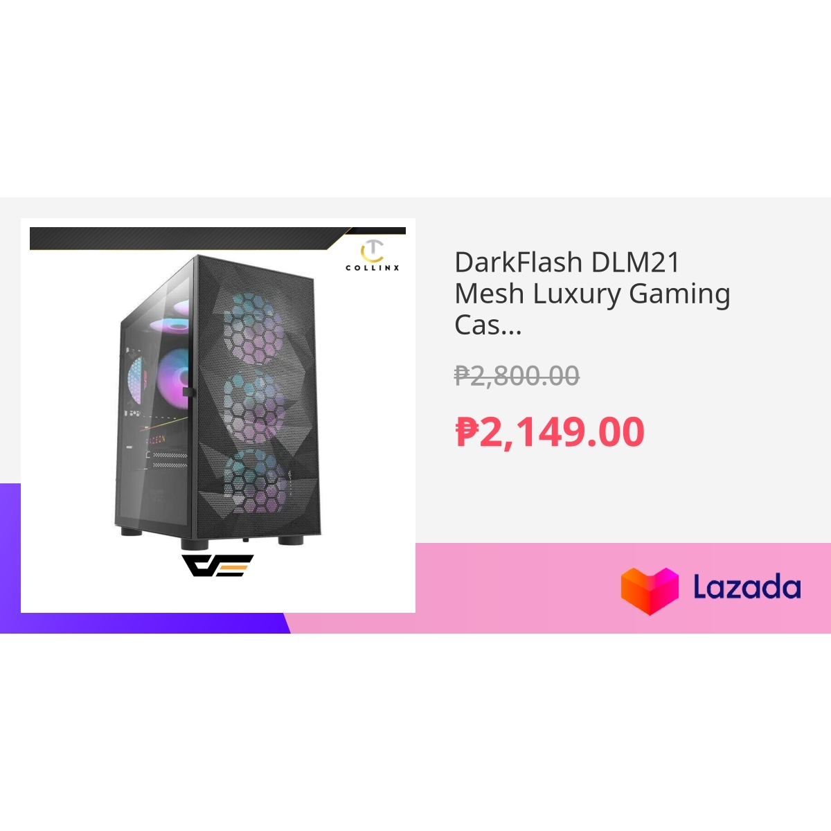 DarkFlash DLM21 Mesh Luxury Gaming Case | White Mint Pink Black | MATX ...