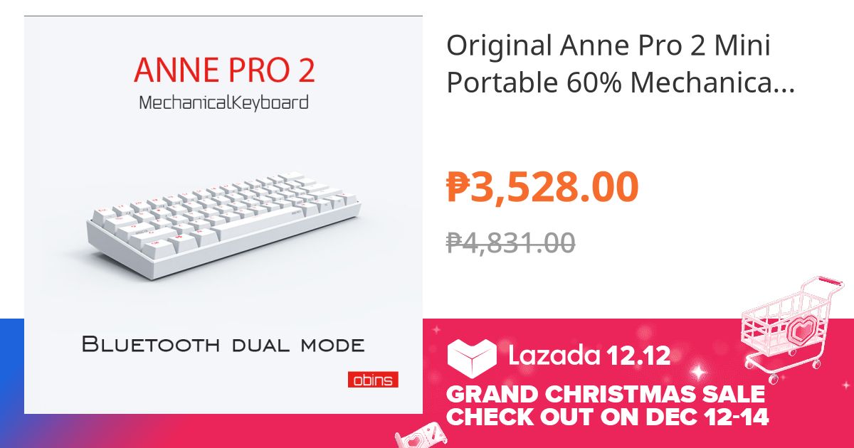 Original Anne Pro 2 Mini Portable 60% Mechanical Keyboard Wireless ...