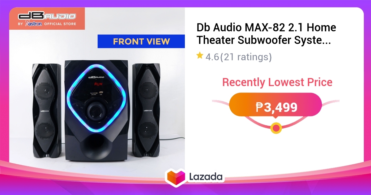 Db Audio MAX-82 2.1 Home Theater Subwoofer System | Bluetooth | 8 ...