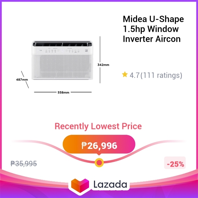 Midea U-Shape 1.5hp Window Inverter Aircon