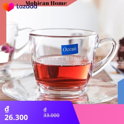 Ly thủy tinh có quai Ocean Café Kenya Cup 245ml, cốc thủy tinh đẹp uống đồ nóng, cà phê, nhập ...