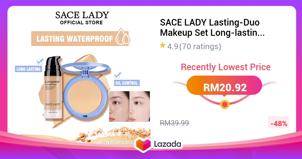 SACE LADY Lasting-Duo Makeup Set Long-lasting Liquid Foundation (15ml ...