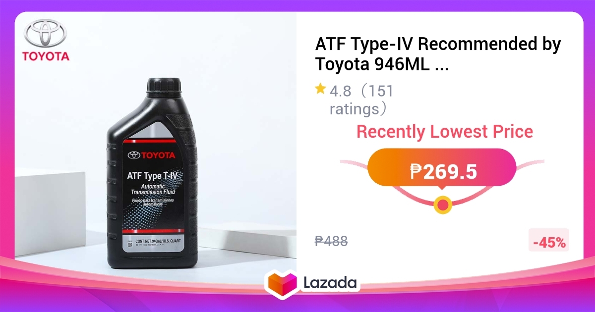 ATF Type-IV Recommended by Toyota 946ML ( Automatic Transmission Fluid )