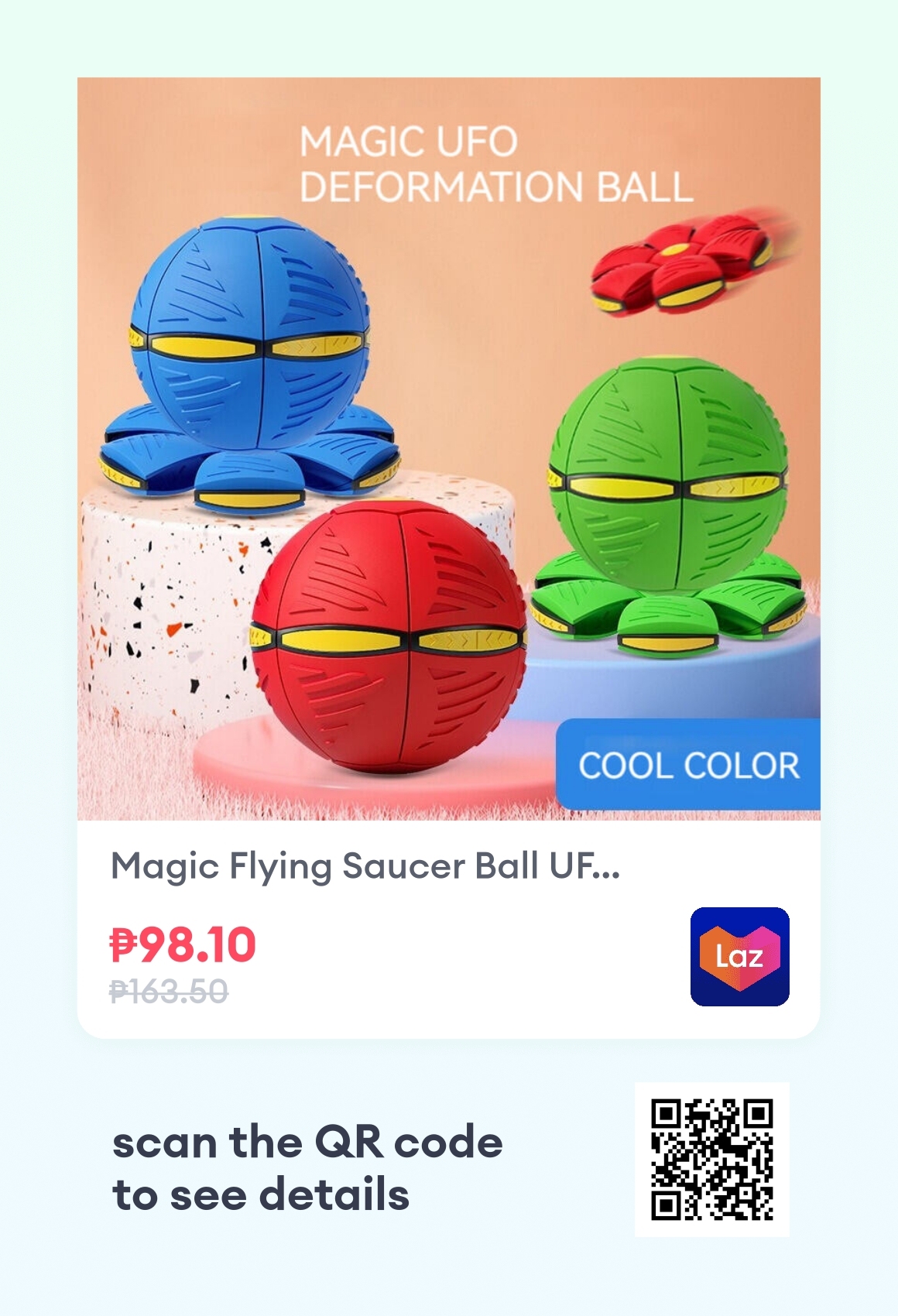 Magic Flying Saucer Ball UFO Deformation Disc Ball Decompression with 3 ...