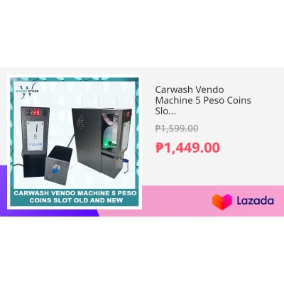 Carwash Vendo Machine 5 Peso Coins Slot Old and New, (ADJUSTABLE TIME ...