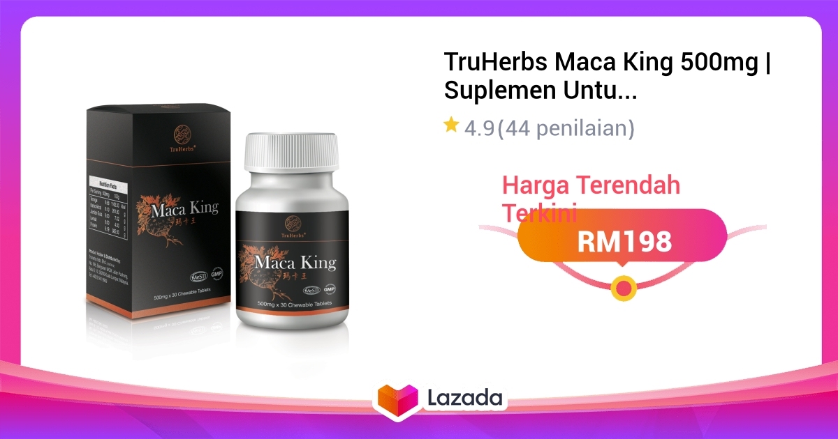TruHerbs Maca King 500mg | Suplemen Untuk Kesihatan Seksual Lelaki ...