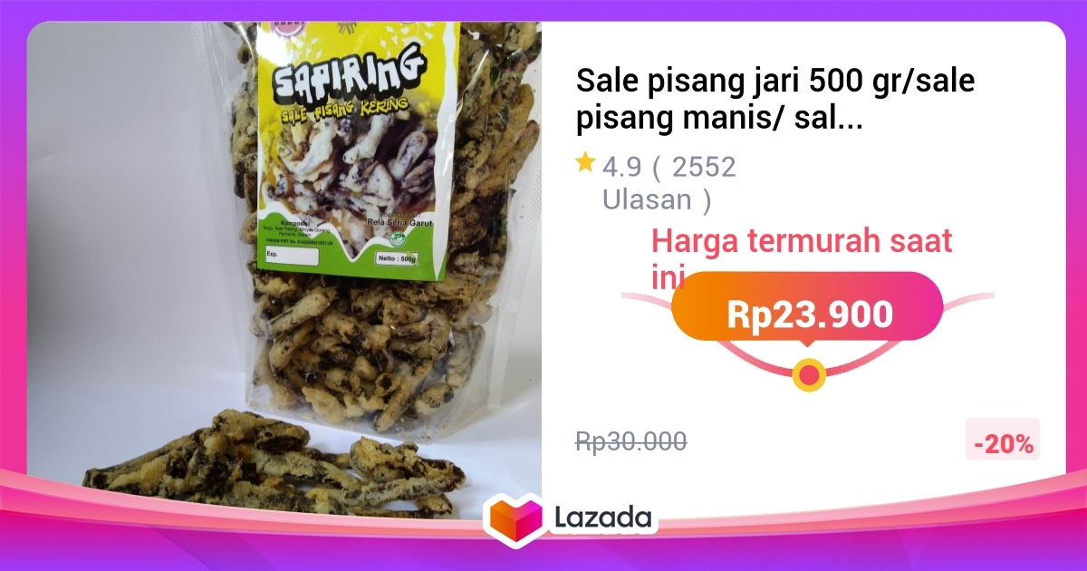 Sale pisang jari 500 gr/sale pisang manis/ sale pisang sapiring