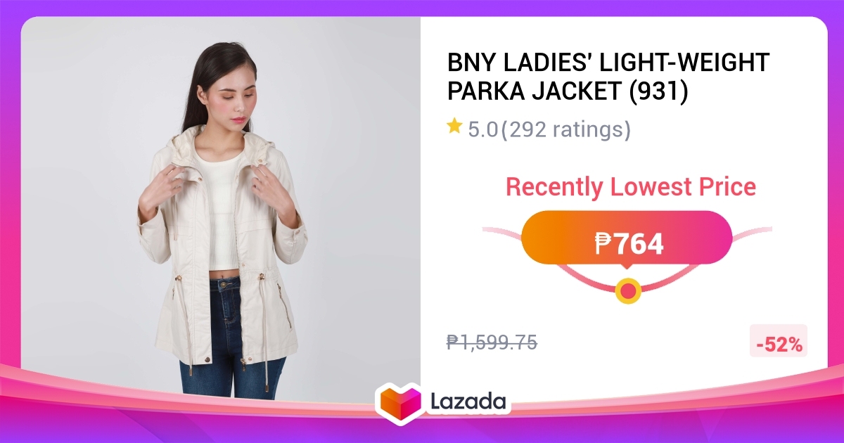 BNY LADIES' LIGHT-WEIGHT PARKA JACKET (931)