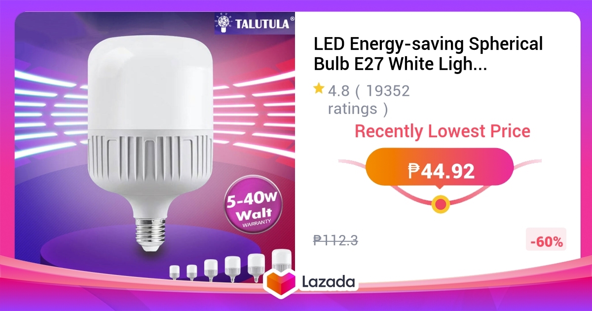 LED Energy-saving Spherical Bulb E27 White Light 5W 10W 15W 20W 30W 40W ...