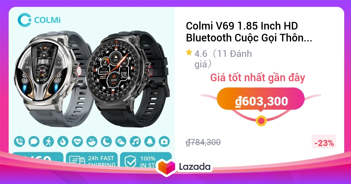 Colmi V69 1.85 Inch HD Bluetooth Cuộc Gọi Thông Minh Đồng Hồ Người Đàn Ông Thể Thao Tập Thể Dục ...