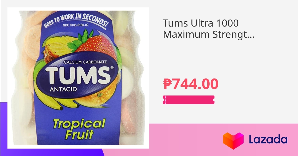 Tums Ultra 1000 Maximum Strength Tropical Fruit - 72Chewable Tablets