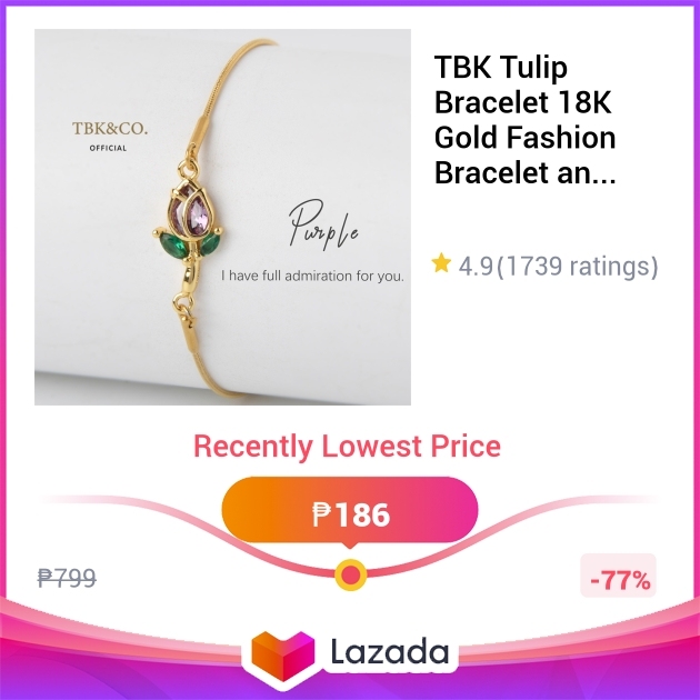 TBK Tulip Bracelet 18K Gold Fashion Bracelet and Anklet Accessories for ...