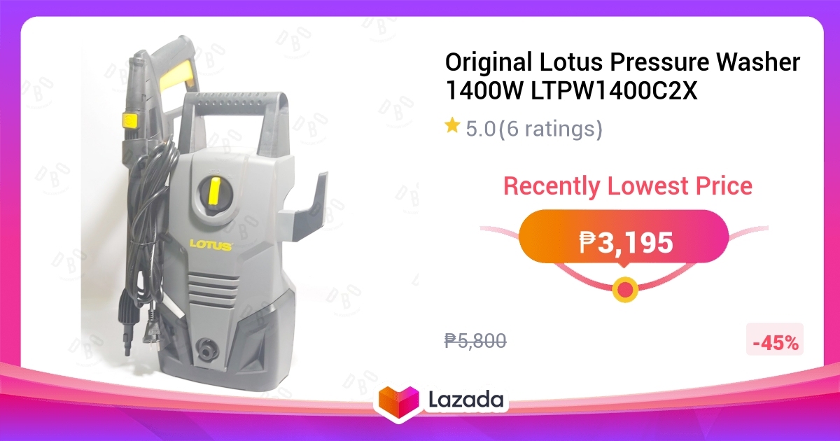Original Lotus Pressure Washer 1400W LTPW1400C2X