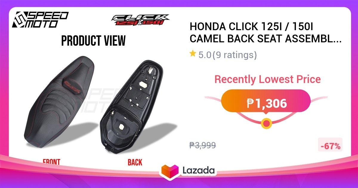 HONDA CLICK 125I / 150I CAMEL BACK SEAT ASSEMBLY WITH EMBROID LOGO Z ...