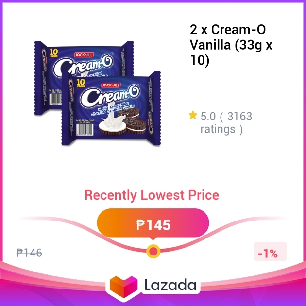 2 x Cream-O Vanilla (33g x 10)