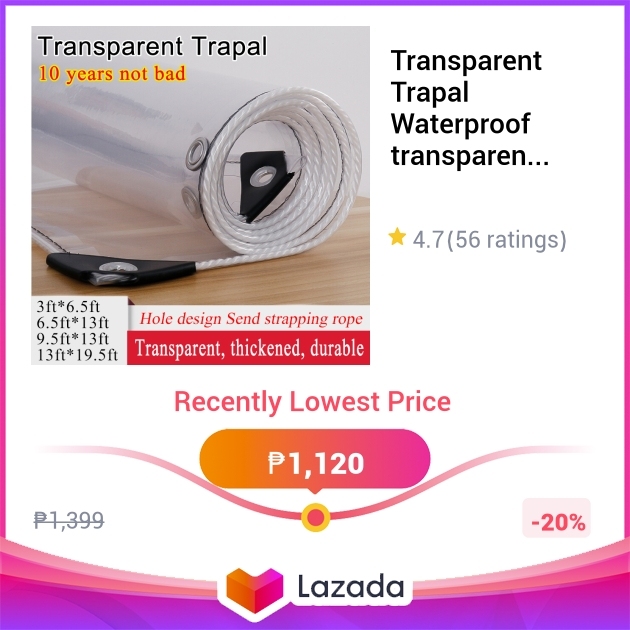 Transparent Trapal Waterproof transparent tarpaulin clear tarpaulin ...