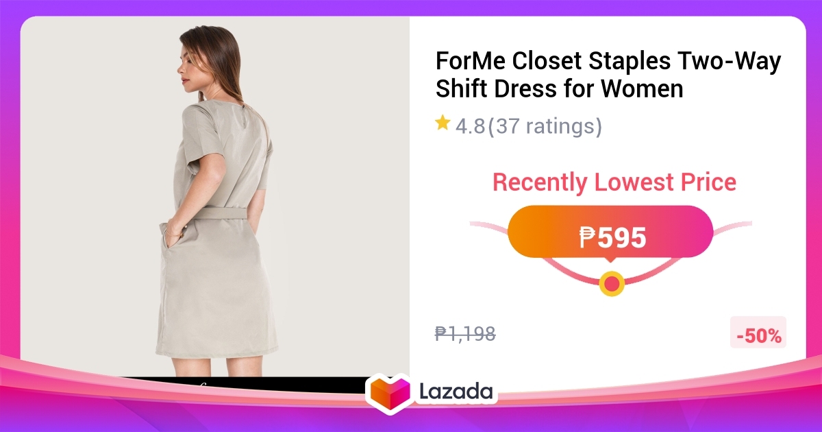 ForMe Closet Staples Two-Way Shift Dress for Women