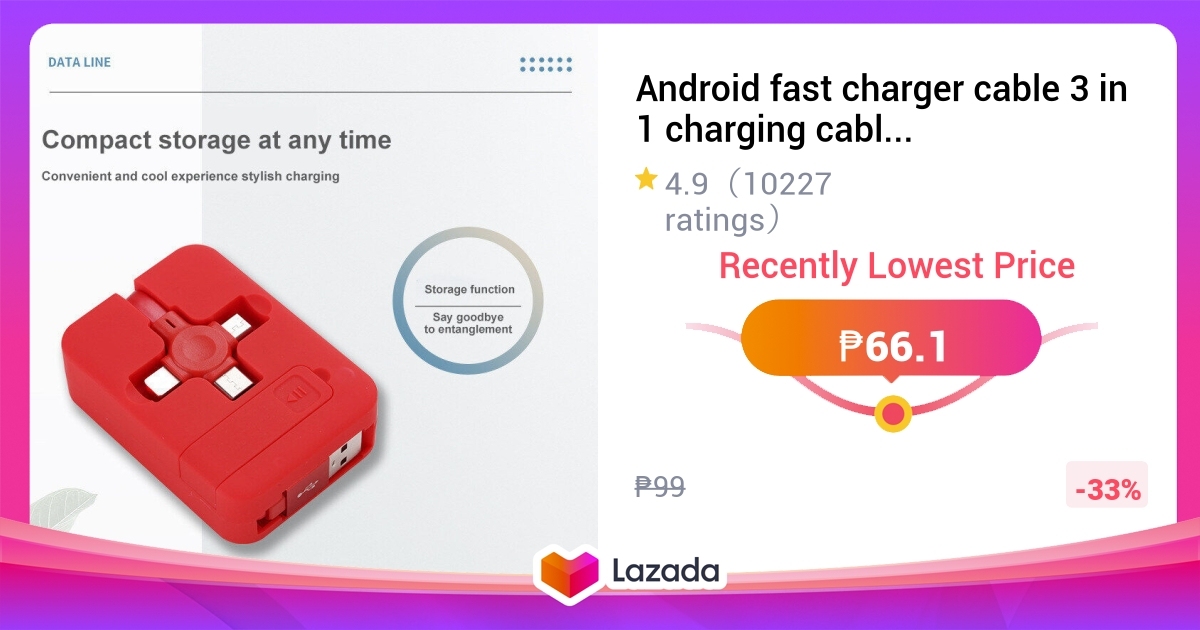 Android fast charger cable 3 in 1 charging cable fast charger for ...