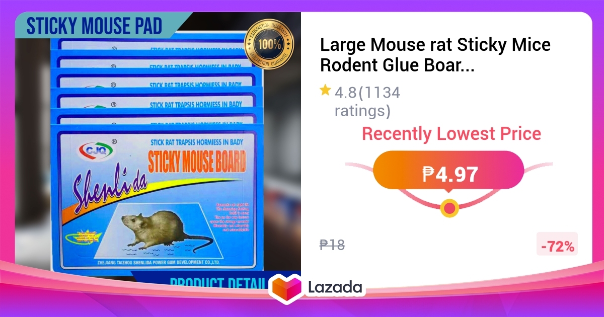 Large Mouse rat Sticky Mice Rodent Glue Board Bait Trap