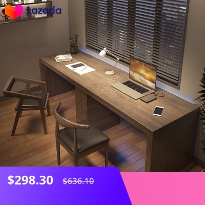 Nordic Solid Wood Study Desk Double Desktop Computer Table Home Long ...