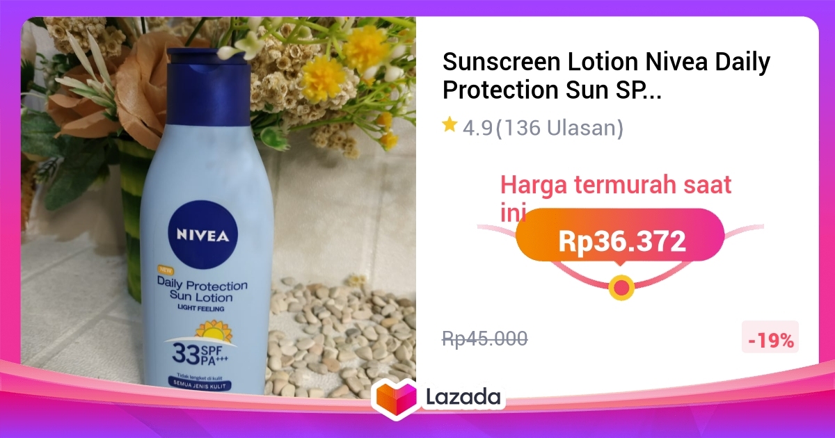 Sunscreen Lotion Nivea Daily Protection Sun SPF 33 Netto 100 ml ...