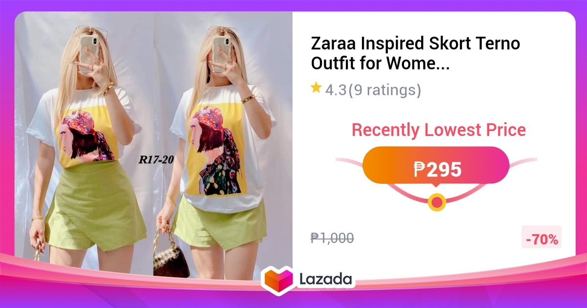 Zaraa Inspired Skort Terno Outfit for Women |Skirt-Skort |Trendy ...