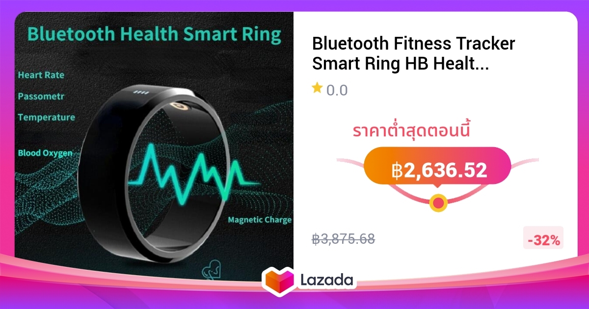Bluetooth Fitness Tracker Smart Ring HB Health Fitbit Tracking Heart ...