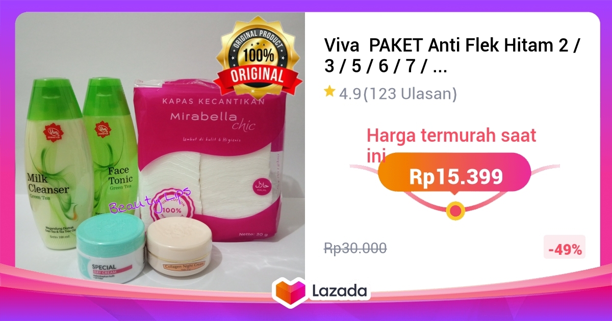 Viva PAKET Anti Flek Hitam 2 / 3 / 5 / 6 / 7 / 8 Milk Cleanser + FACE ...