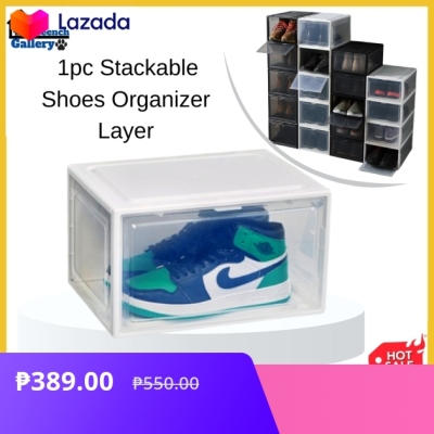 BLeench Gallery 1pc Stackable Luxury Shoes Organizer Layer, Shoe Box Space Saver ,Shoe Box ...