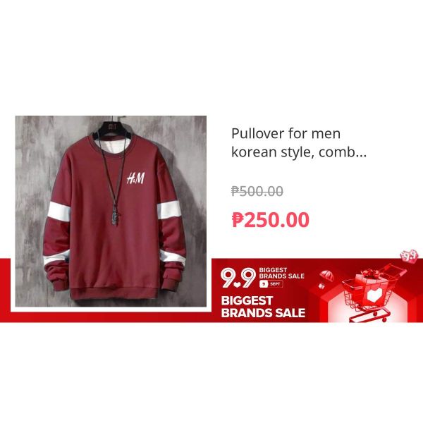 Pullover for men korean style, combi design, terry cotton fabric ...